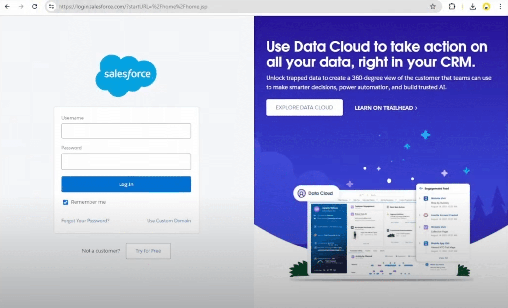 Logging in to Salesforce | Time Technology